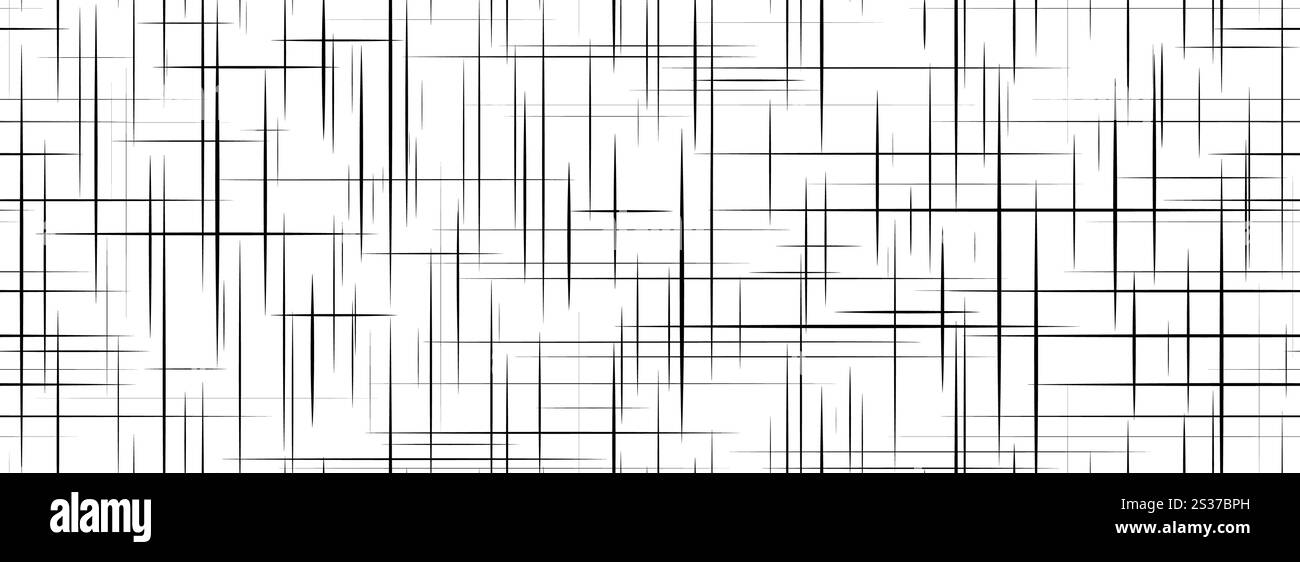 Black cross hatch seamless texture. Repeated straight scratch line ...