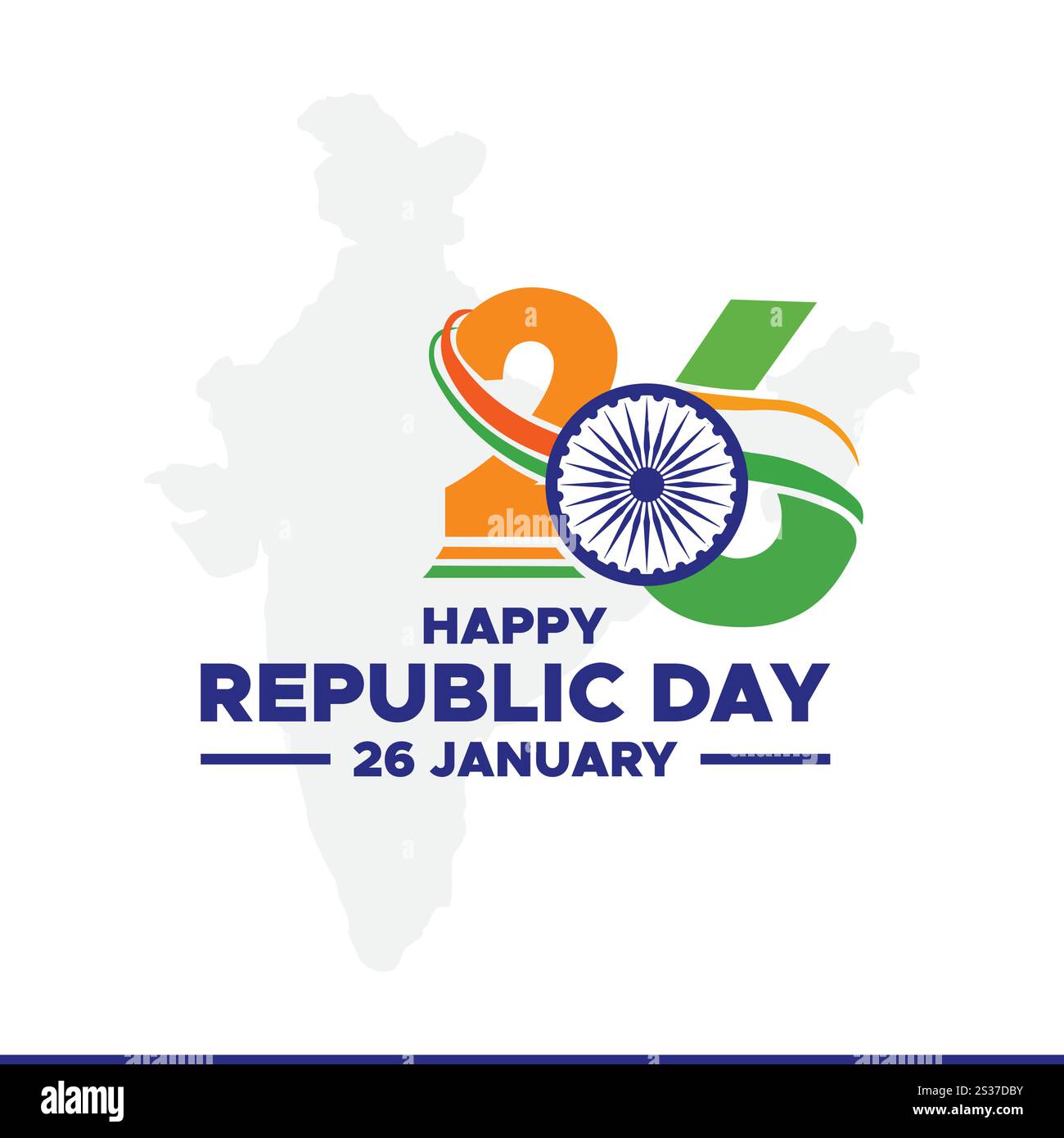 26 January - Happy Republic Day of India Banner Design. Indian Republic ...