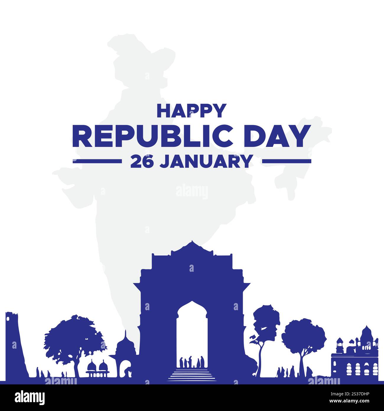 26 January - Happy Republic Day of India Banner Design. Indian Republic ...