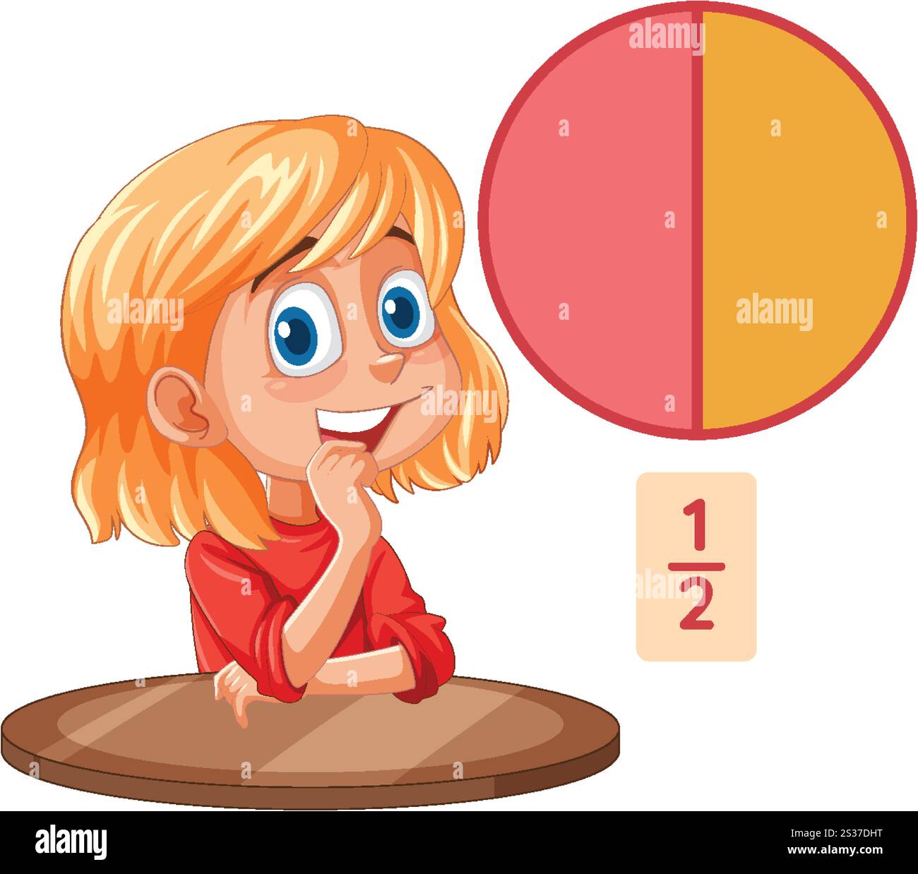 Child exploring fractions with colorful pie chart Stock Vector Image ...