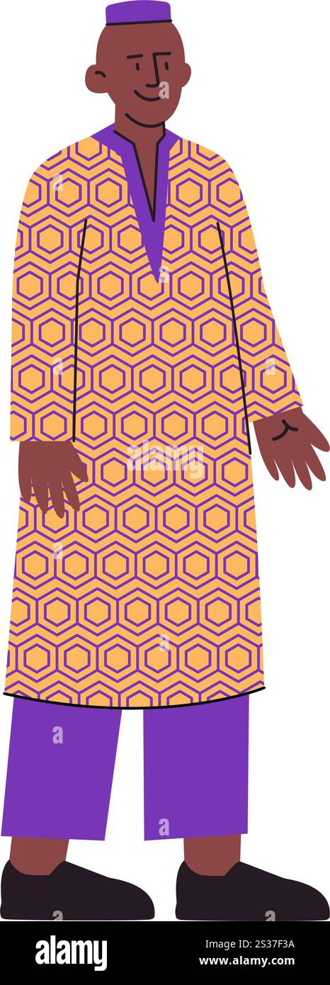 Man wearing traditional djellaba Stock Vector Images - Alamy