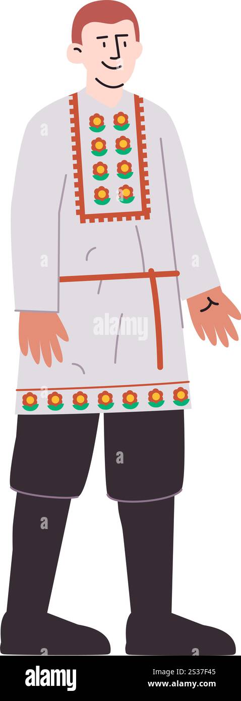 Russian man wearing Russia traditional clothes cultural attire ...