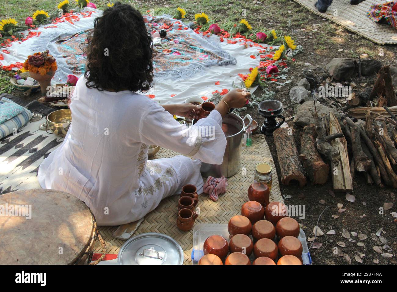 Cocoa ceremony, ancestral ritual with roots in indigenous peoples, with ...