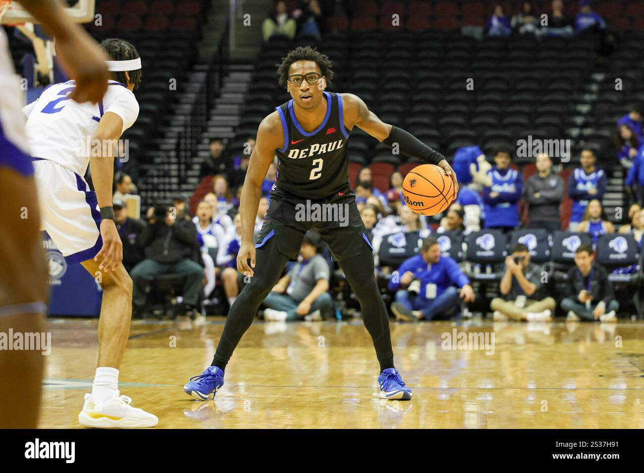 Newark, New Jersey, USA. 8th Jan, 2025. DePaul Blue Demons guard LAYDEN ...