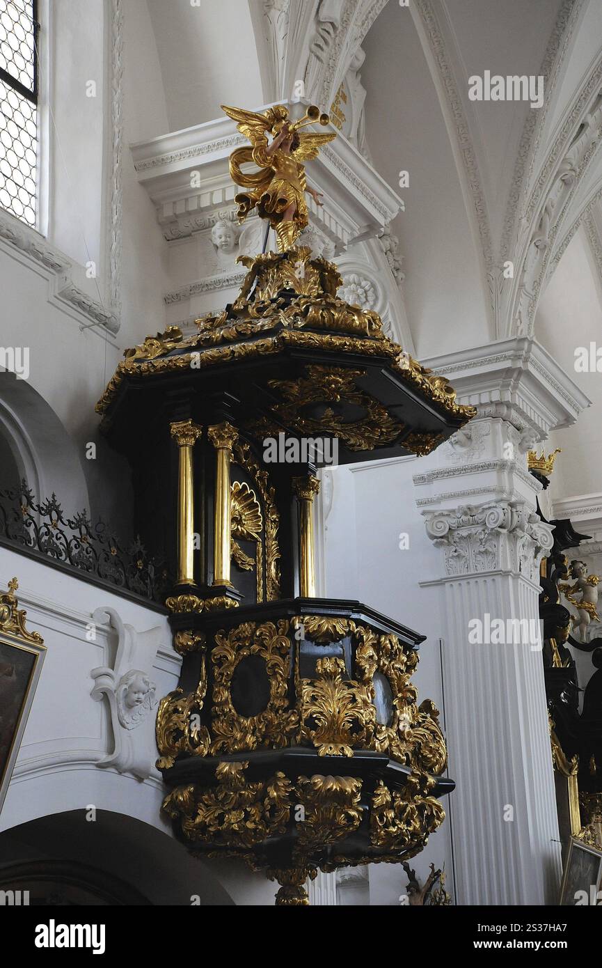 Baroque pulpit of the Jesuit church in Straubing Stock Photo - Alamy