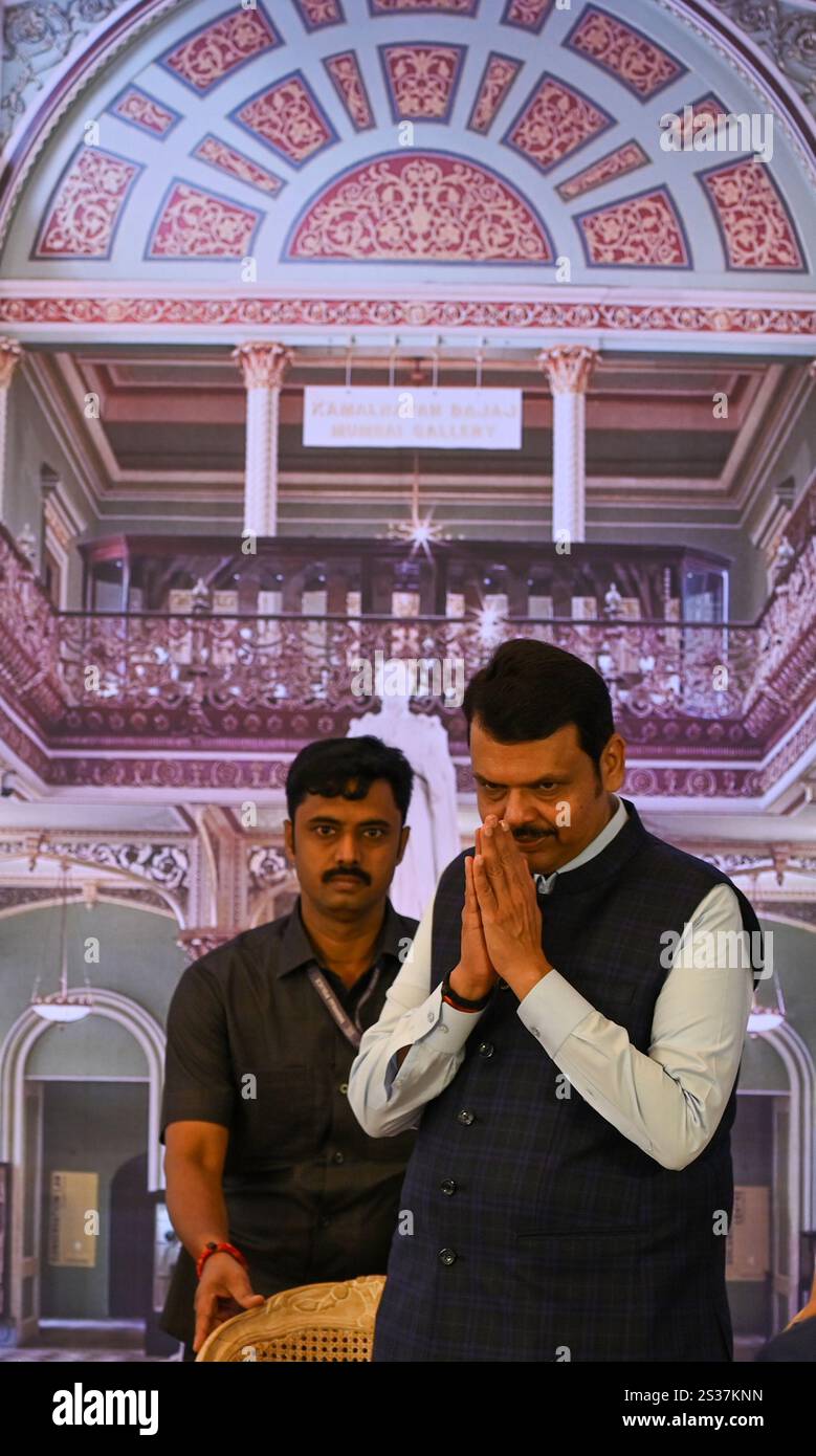 MUMBAI, INDIA - JANUARY 8: Maharashtra Chief Minister Devendra Fadnavis ...