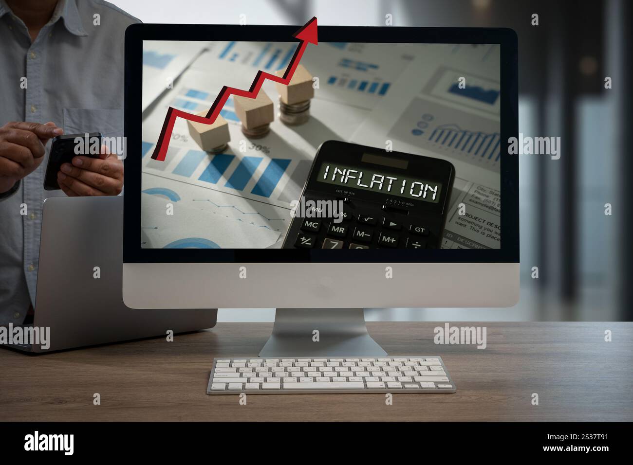 Inflation, dollar hyperinflation financial crisis background virtual ...