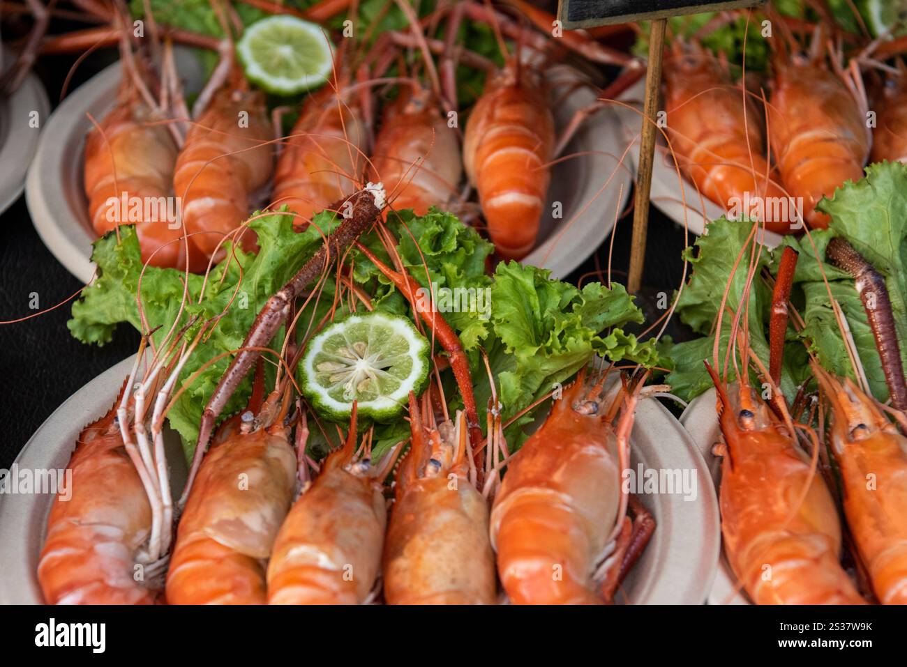 seafood and prawns at a food stall and restaurants at the Tamarind ...