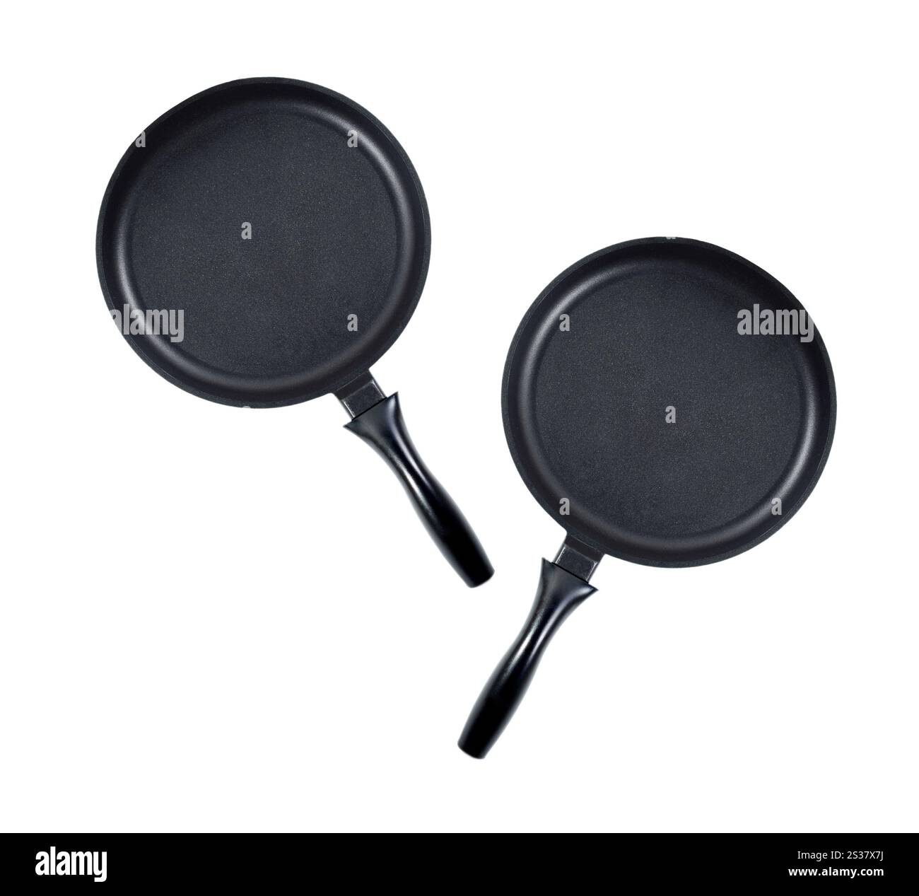 Frying pans isolated on white background. Frying pans Stock Photo - Alamy