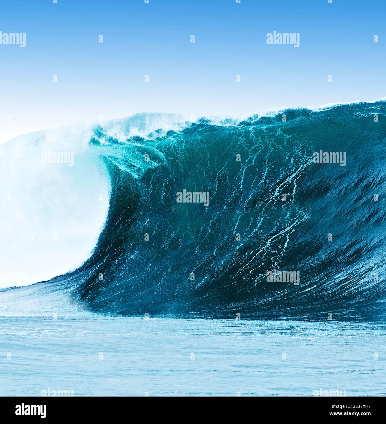 Large surfing wave breaks in the ocean. surfing wave breaks in the ...