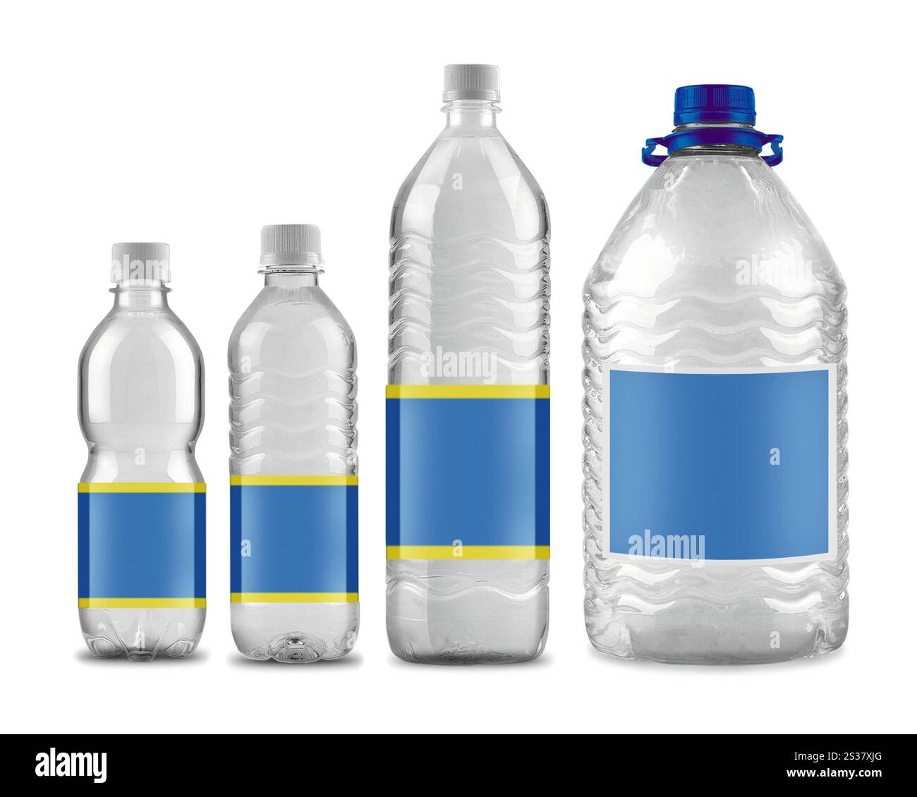 Bottled water in four sizes isolated. Bottled water Stock Photo - Alamy