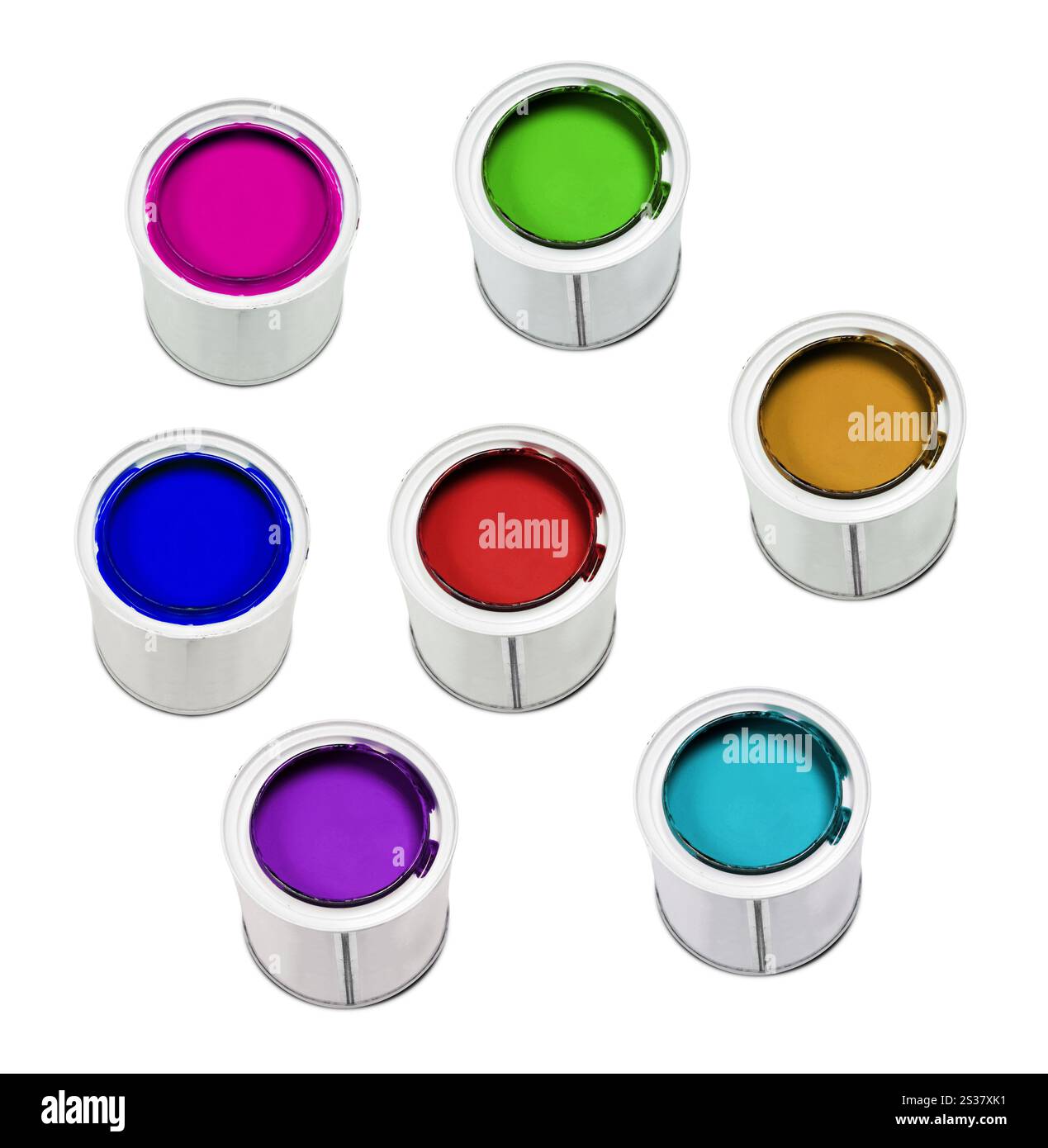 metal paint cans isolated on white background. metal paint cans Stock ...