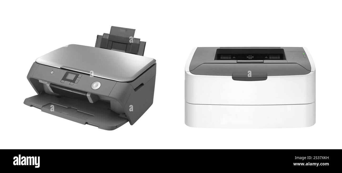 color printer devices isolated on white background. color printer ...