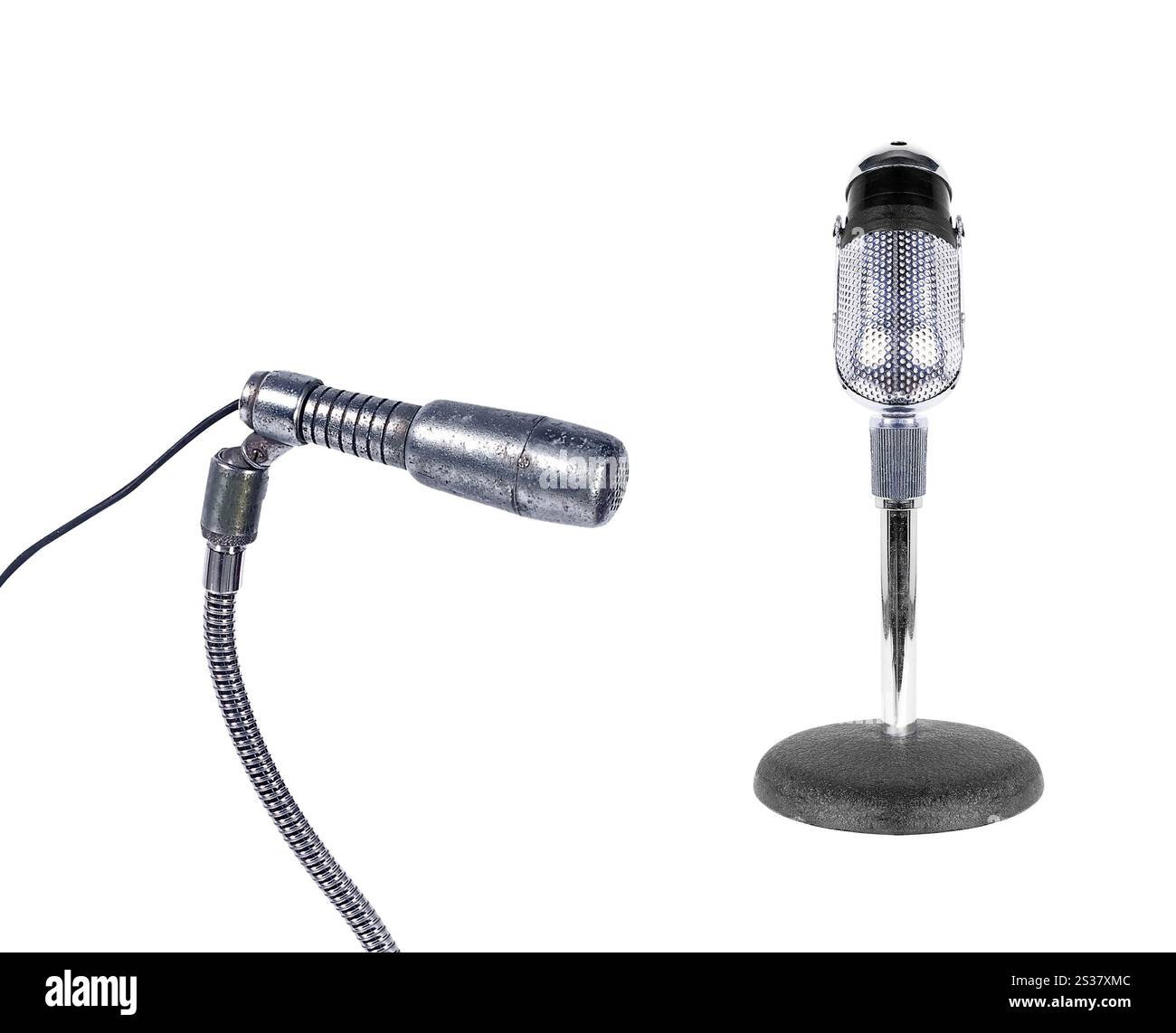 vintage microphones isolated on white background. vintage microphones ...