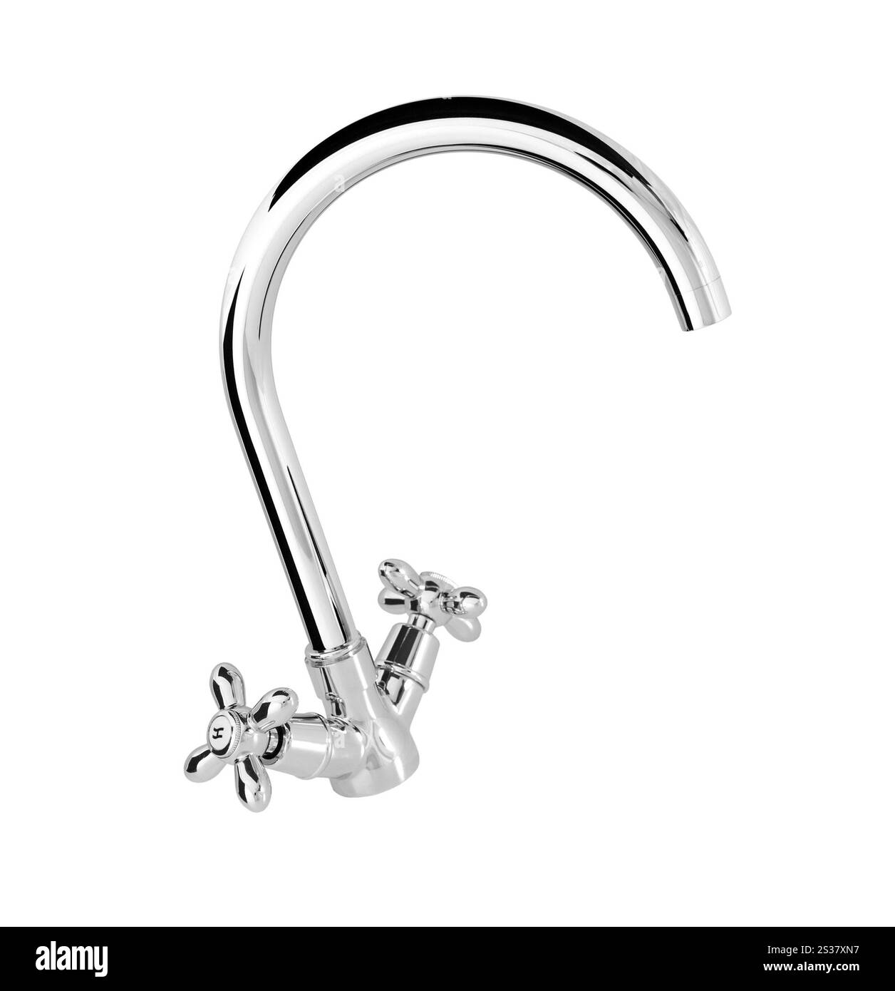 Chrome tap isolated on white background. Chrome tap Stock Photo - Alamy