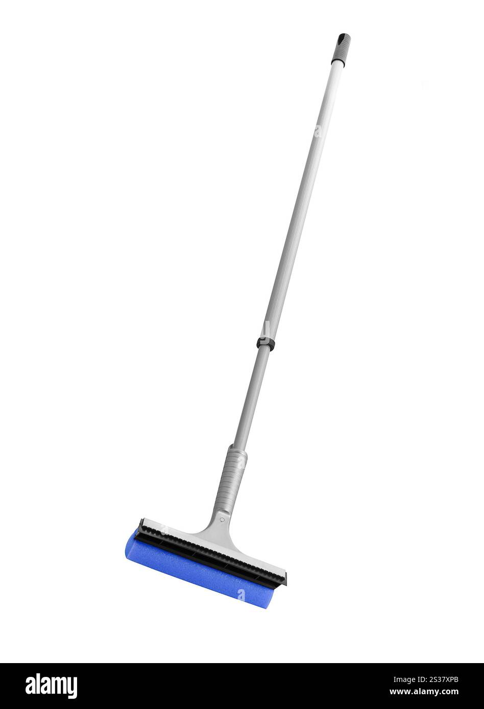 Blue plastic broom isolated on white background. Blue plastic broom ...