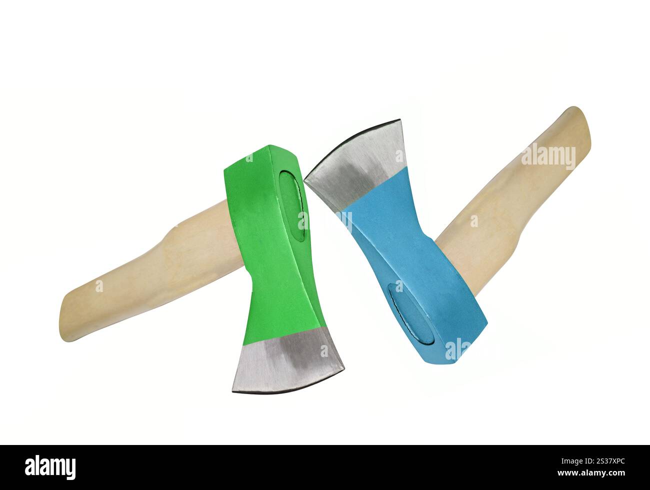 two axes isolated on white background. two axes Stock Photo - Alamy