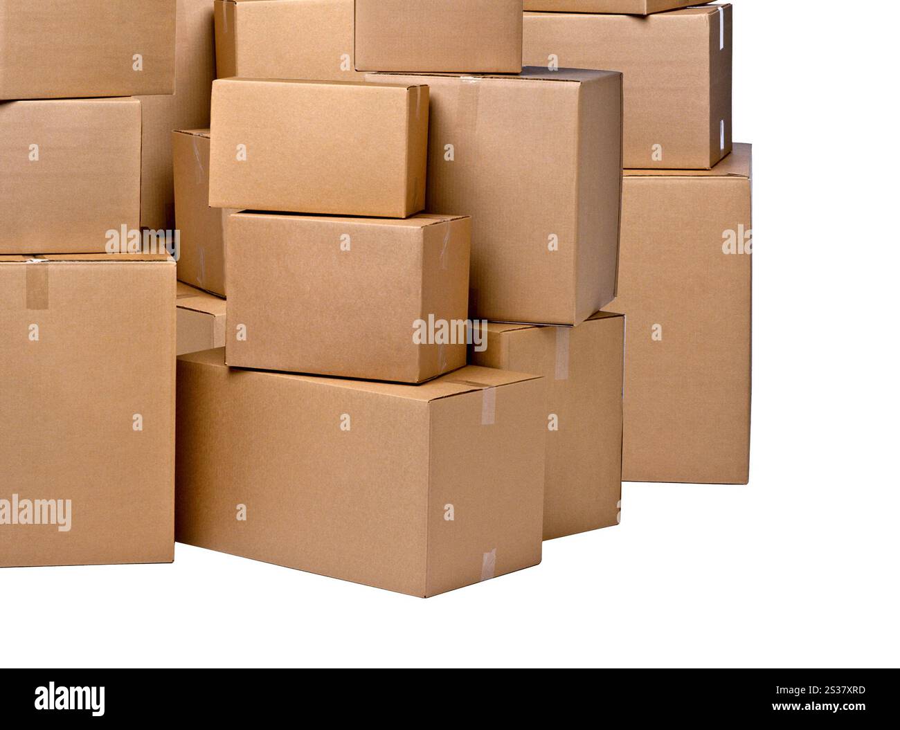 different cardboard boxes on white. different cardboard boxes Stock ...