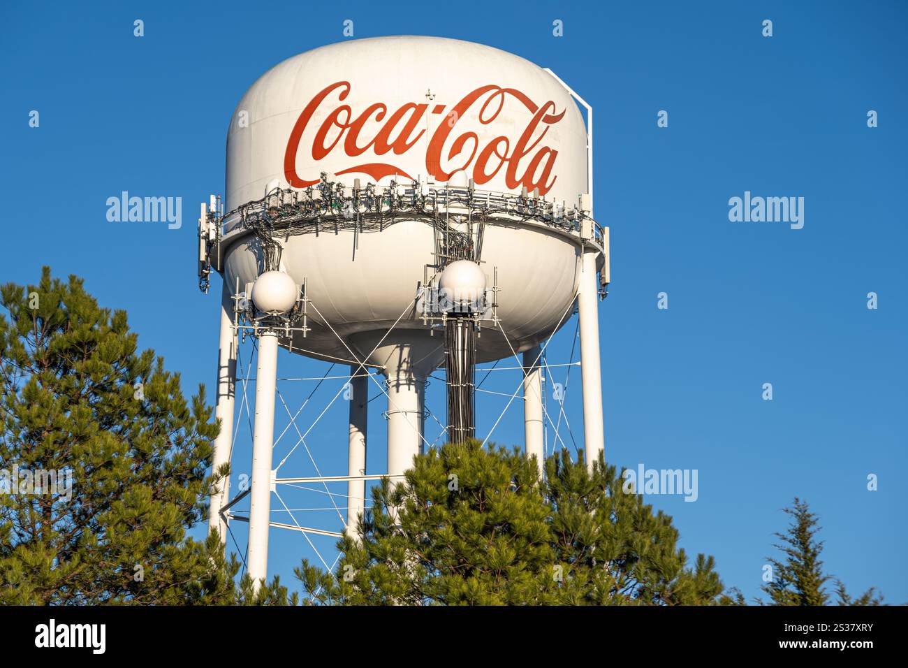 Coca-Cola water tower near the Talladega Superspeedway in Lincoln ...