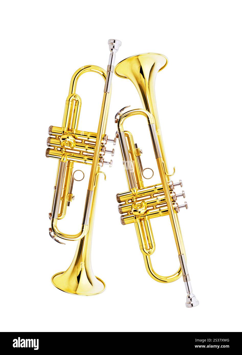 gold lacquer trumpet on white background. gold lacquer trumpet Stock ...