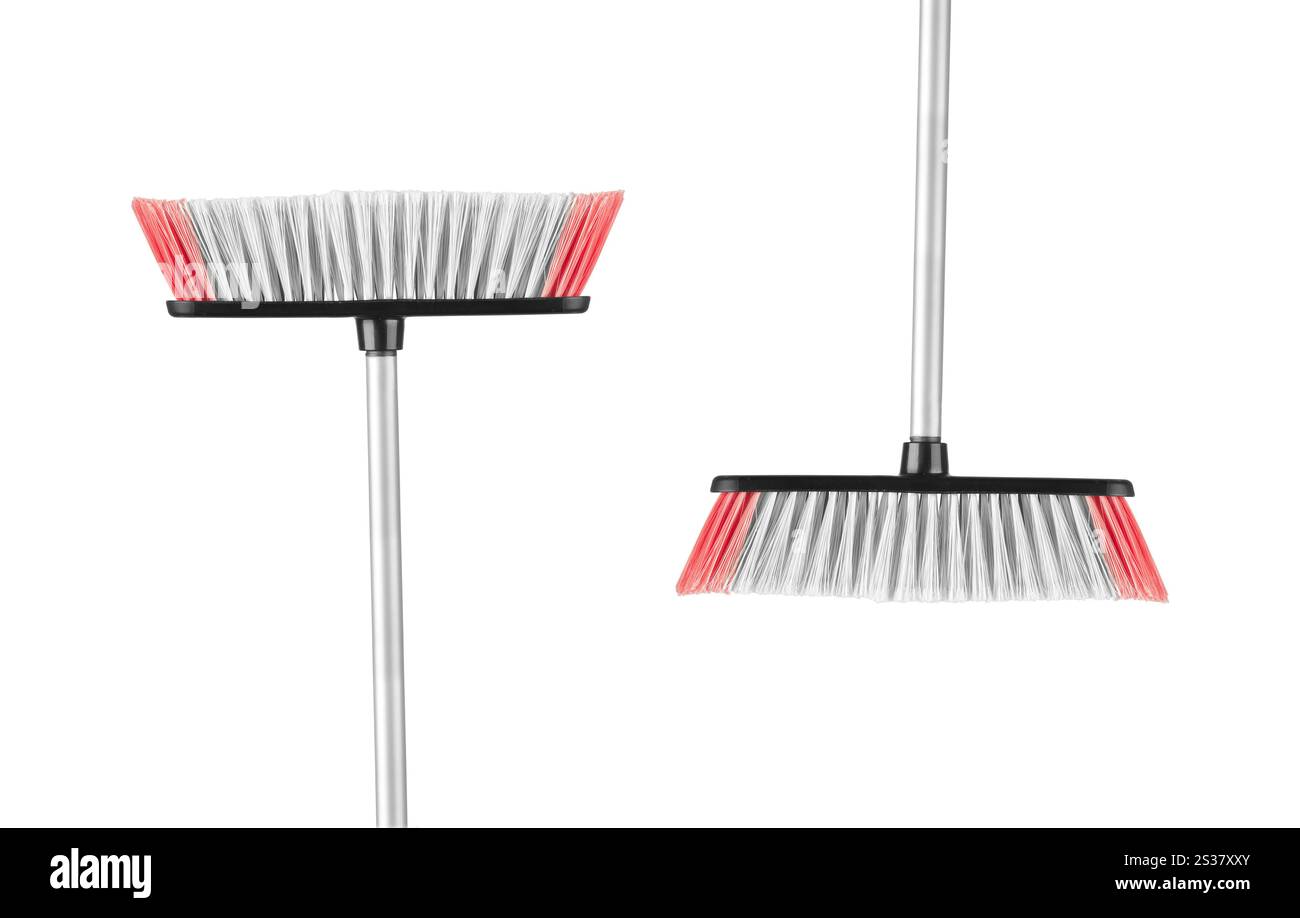 Beautiful pinkwith white mops on a white background Stock Photo - Alamy