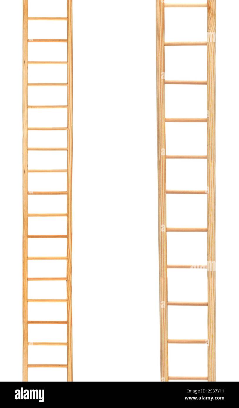 Wooden ladder vertical isolated stepladder. Wooden ladder, vertical ...