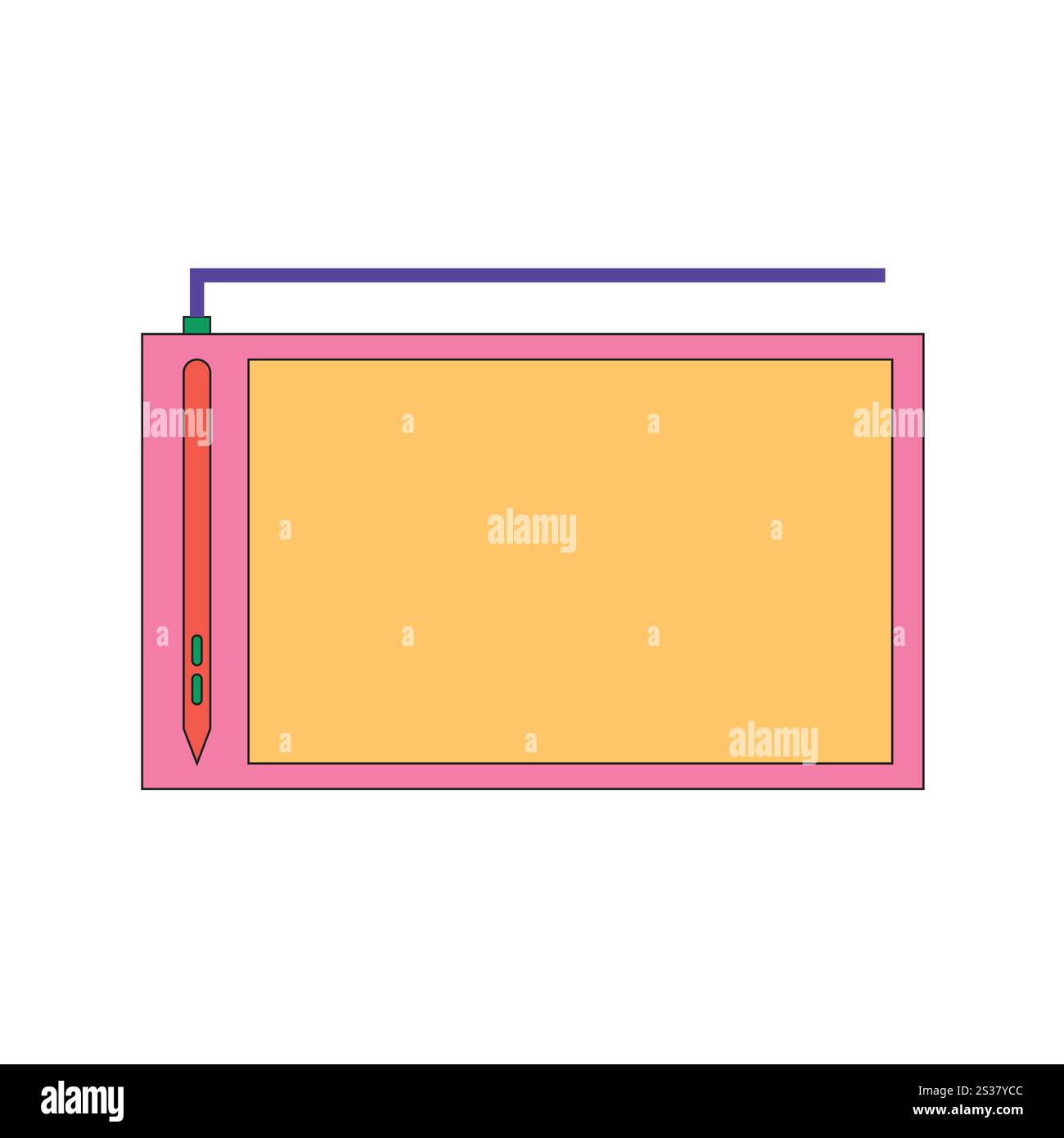 Illustration pen drawing or pen tablet unique design with blank ...