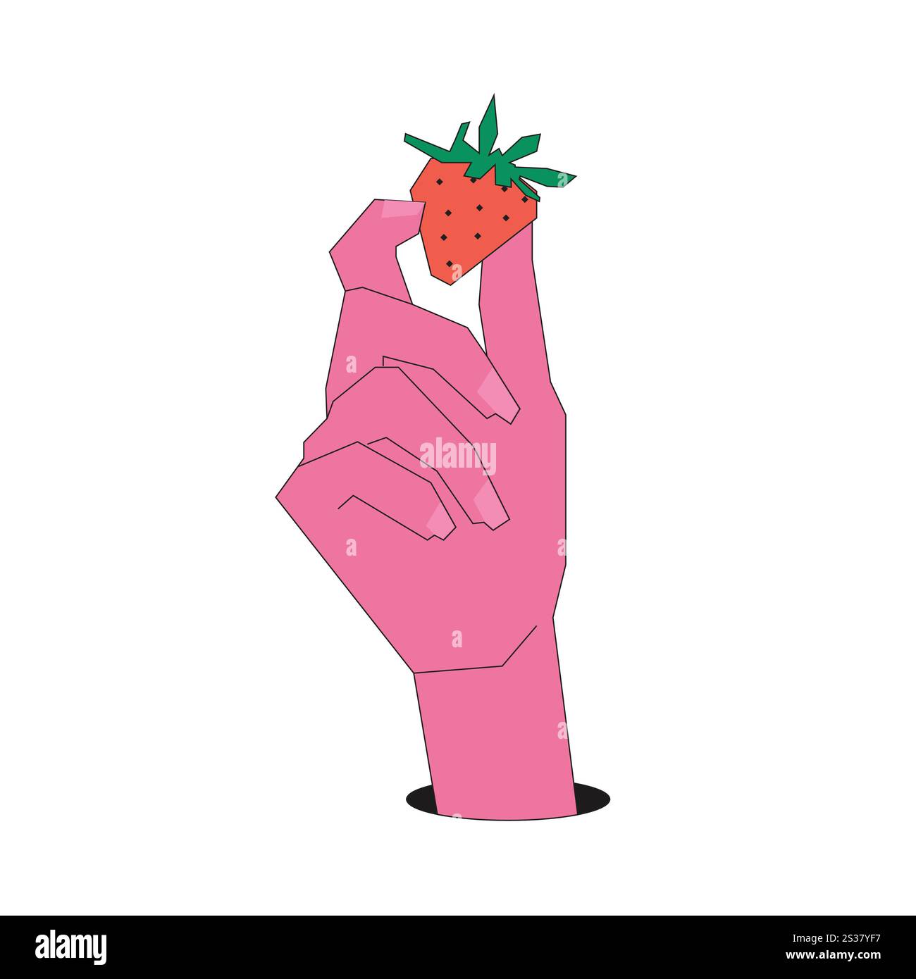 Illustration hand hold strawberry unique design Stock Vector Image ...
