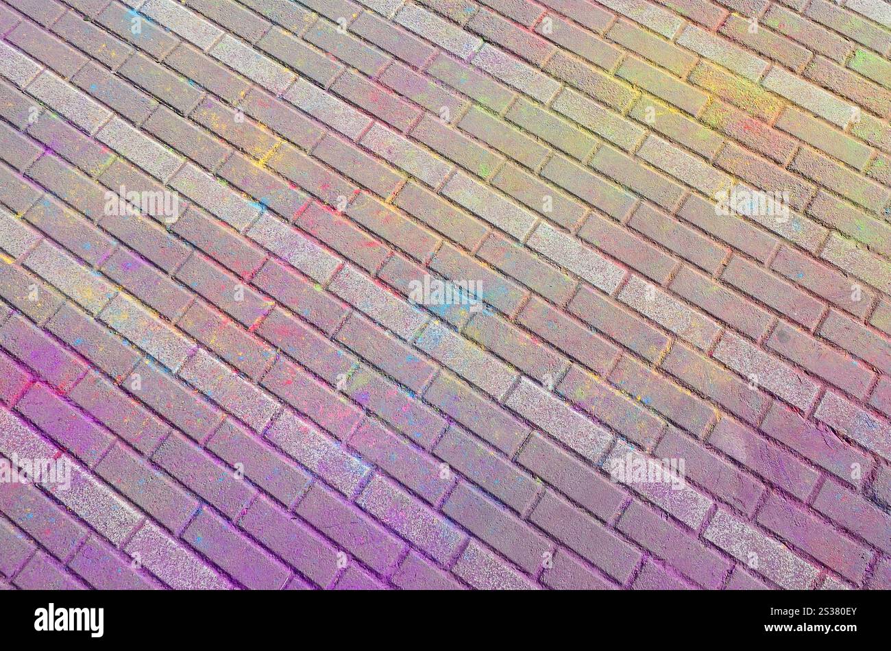 Multi colored earth, paving slabs, powder coated with dry colors at the ...