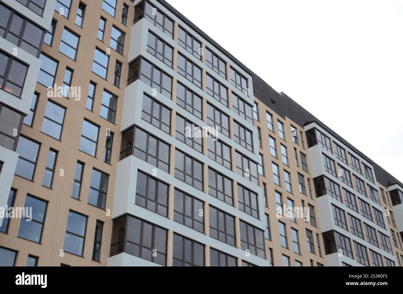 New multy storey residential building on the city street. Residential ...