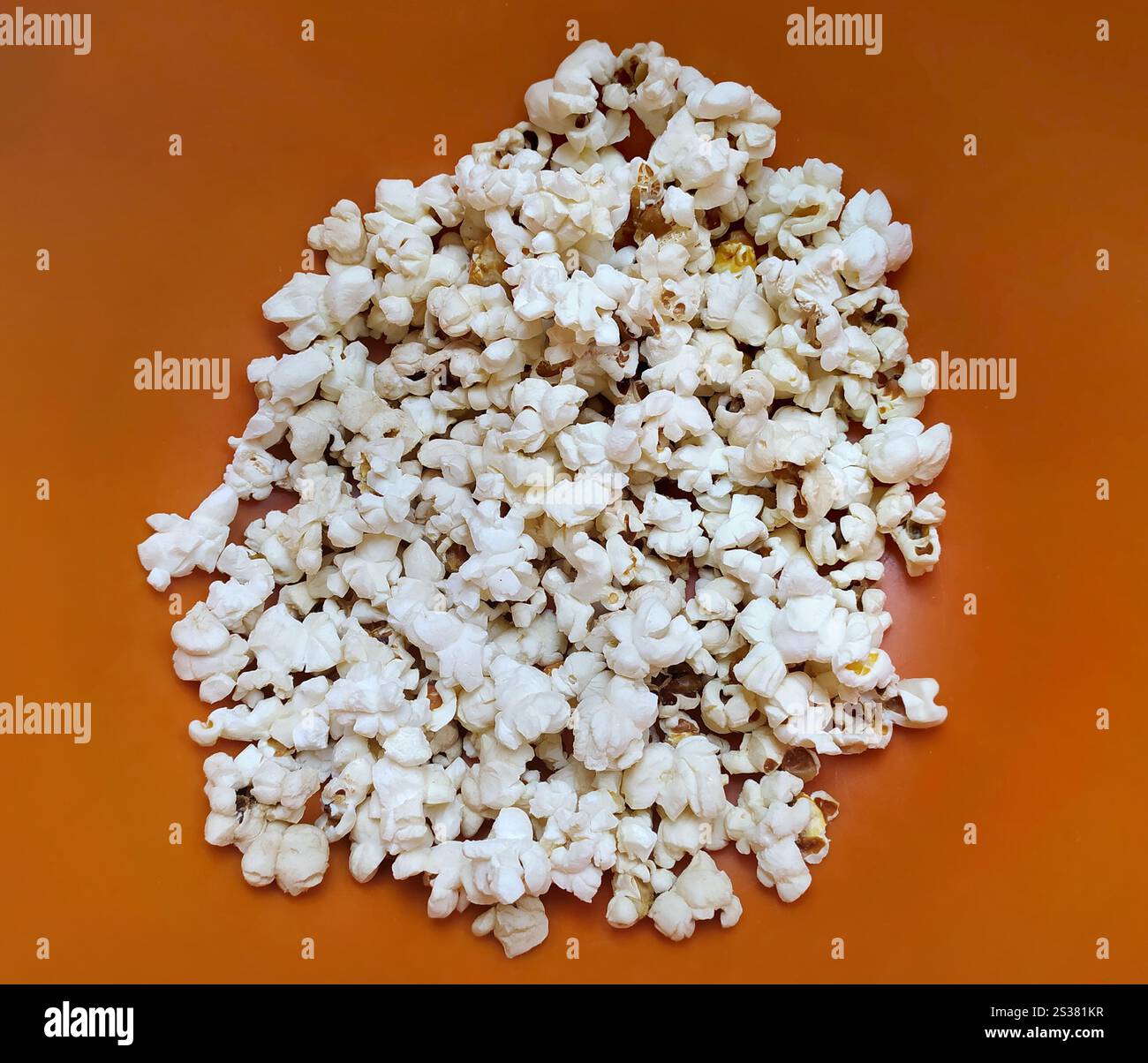 Popcorn food in red bucket. White pop corn delicious snack on the ...