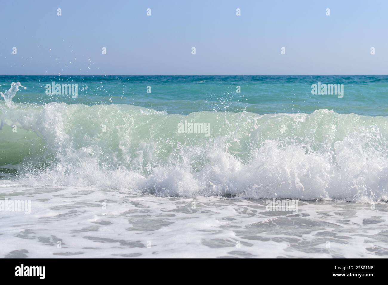 sea waves splashing horizont photo. sea waves splashing Stock Photo - Alamy