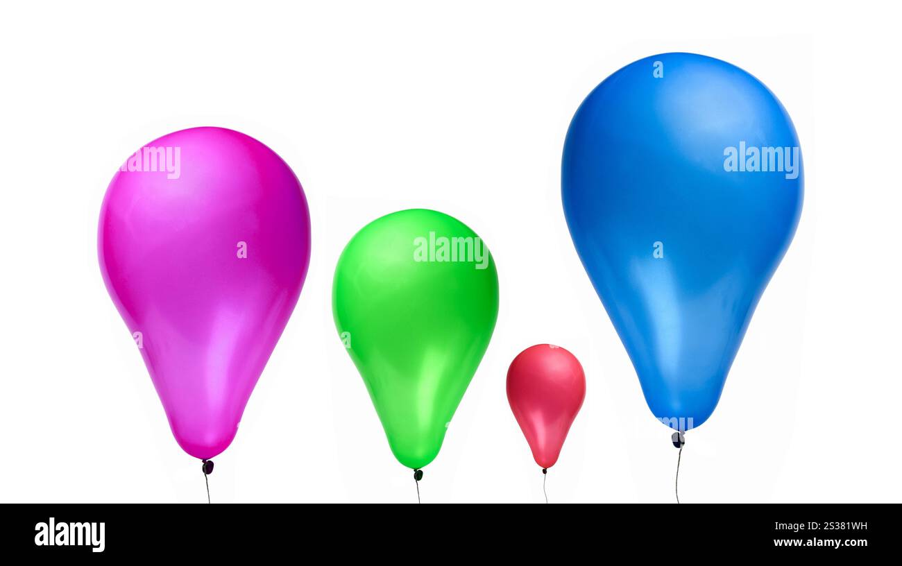 Inflatable balloons, photo on the white background. Inflatable balloons ...