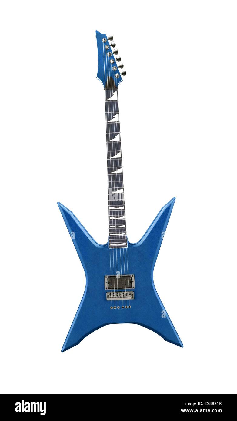 Blue guitar isolated on white background. Blue guitar Stock Photo - Alamy