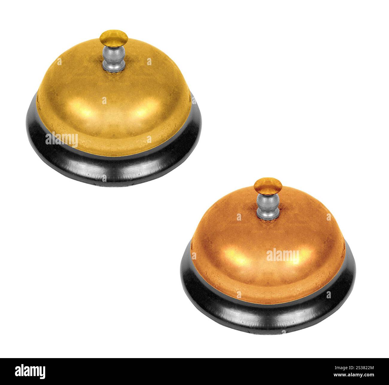 two school bells isolated on white background. two school bells Stock ...