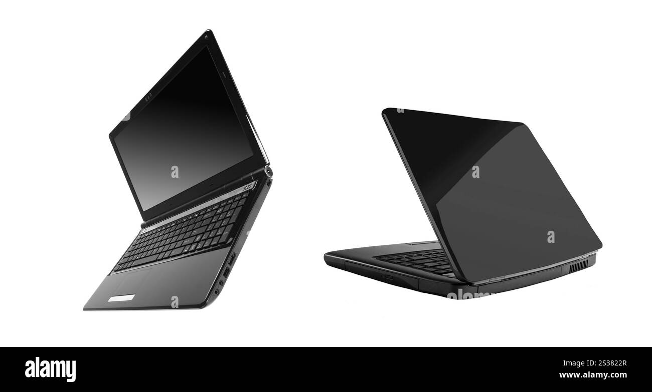 two laptops isolated on white. two laptops Stock Photo - Alamy