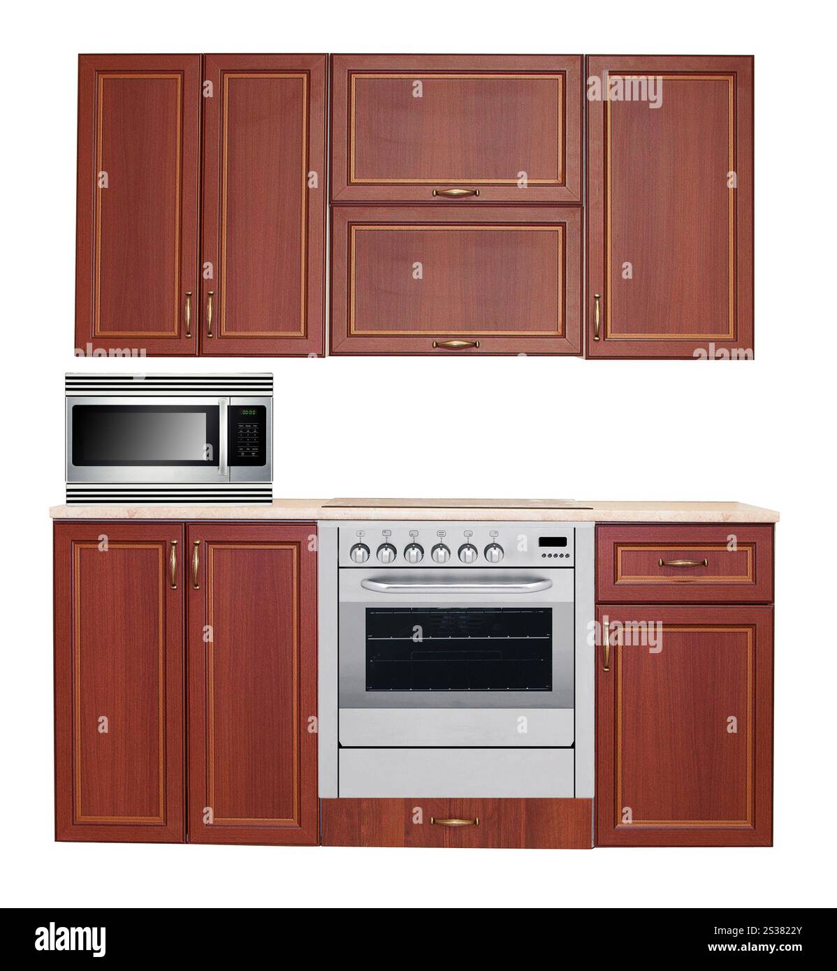 Kitchen interior isolated on white background. Kitchen interior Stock ...