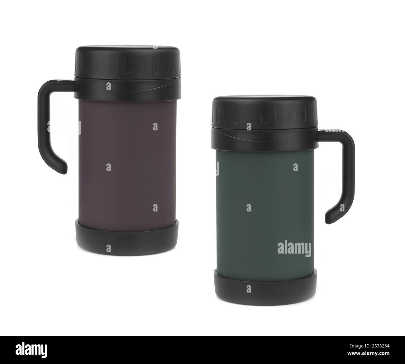 Thermo cups isolated on white background. Thermo cups Stock Photo - Alamy