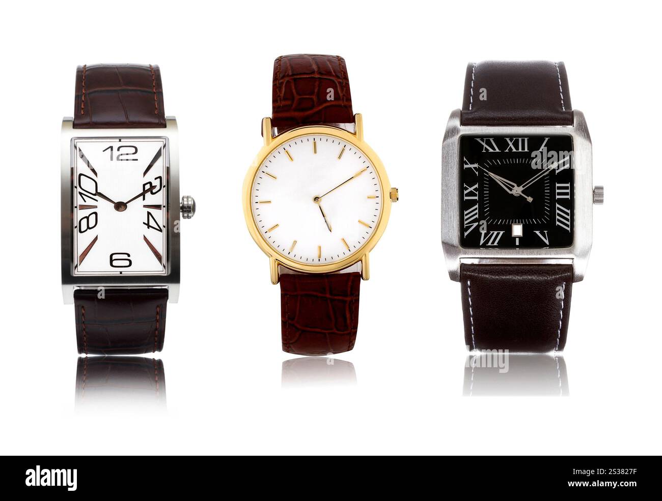 a set different mens watches isolated on white background. set ...