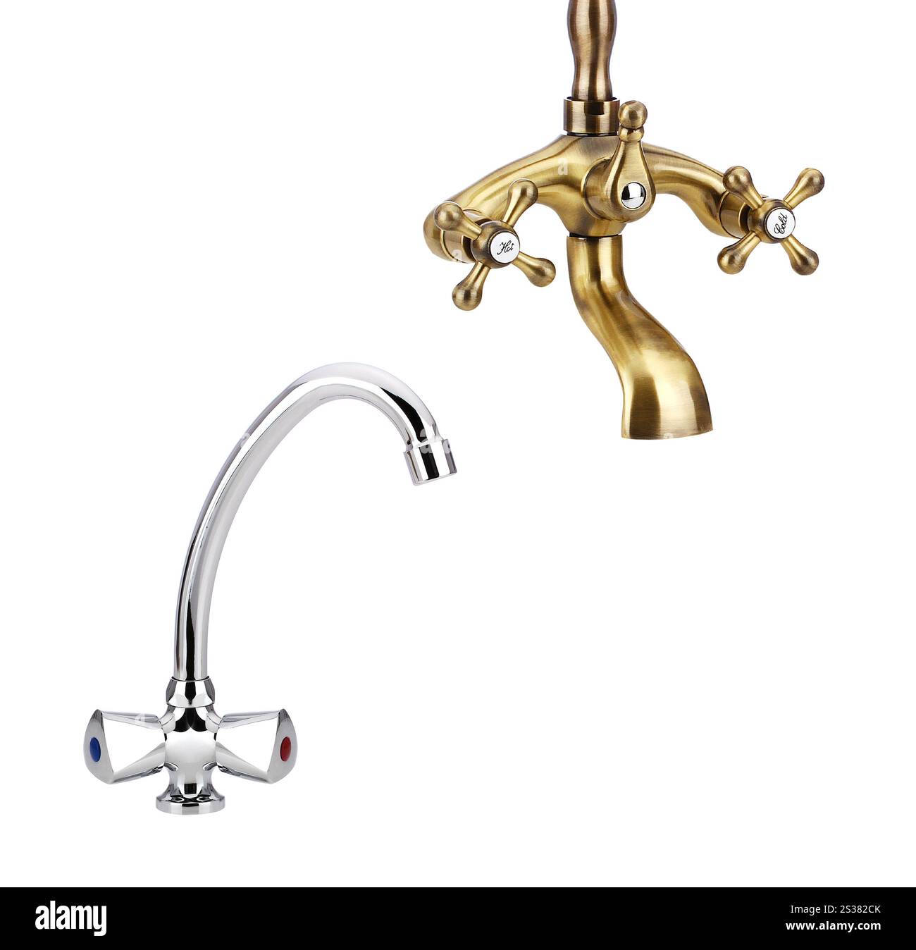 Gold faucets Cut Out Stock Images & Pictures - Alamy