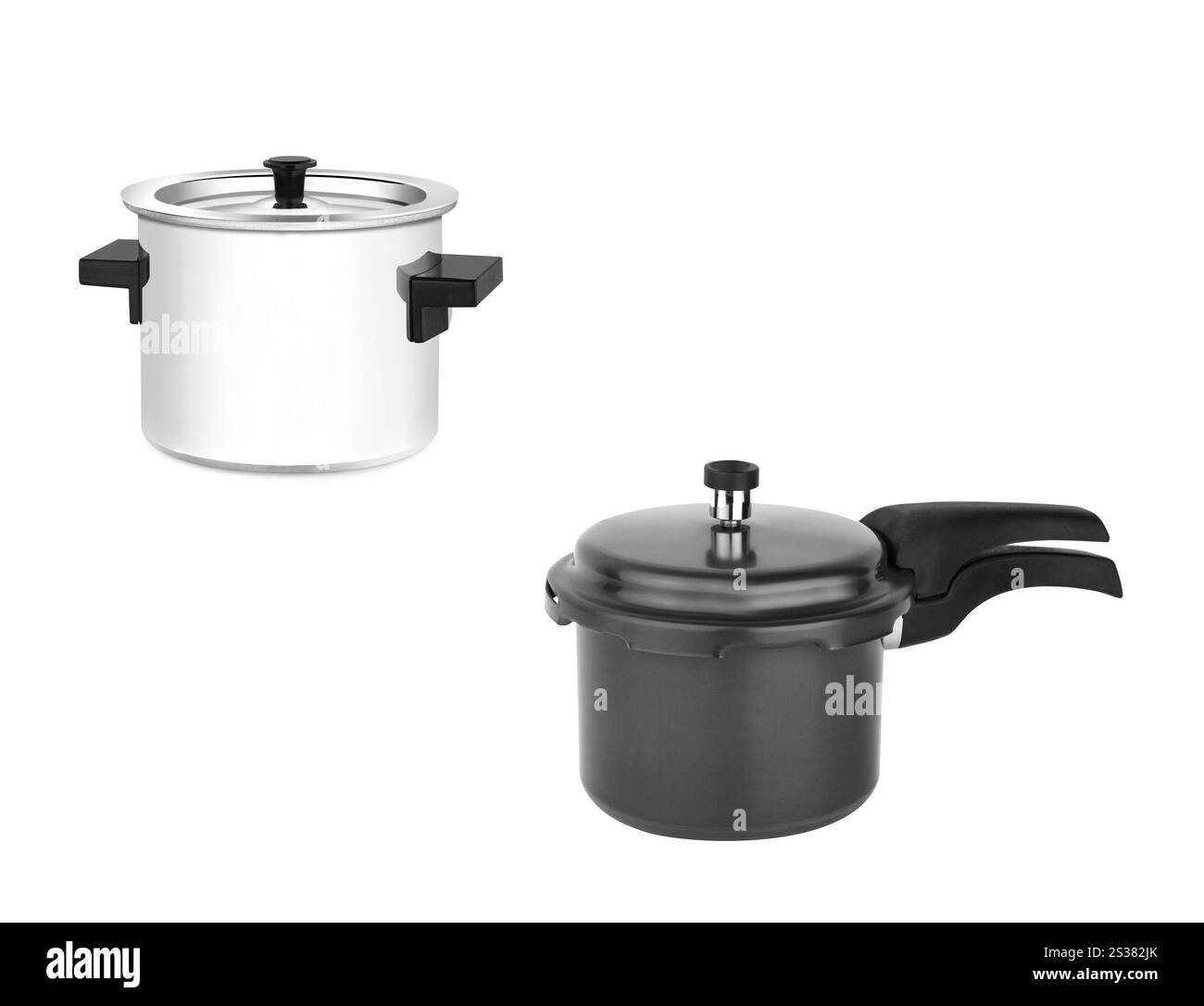 cooking pots isolated on white background. cooking pots Stock Photo - Alamy
