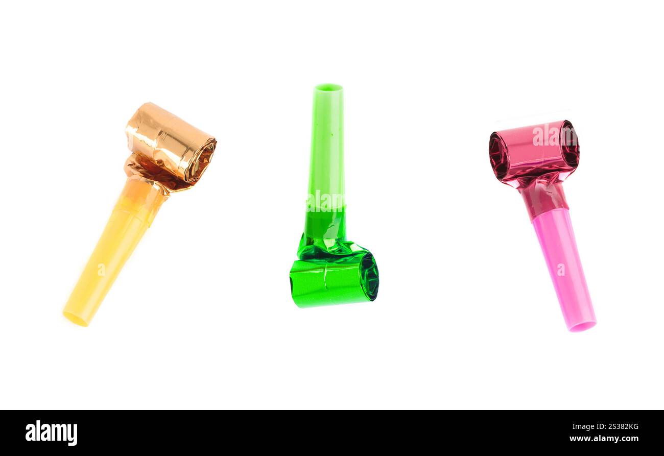 Party blowers isolated on white background. Party blowers Stock Photo ...