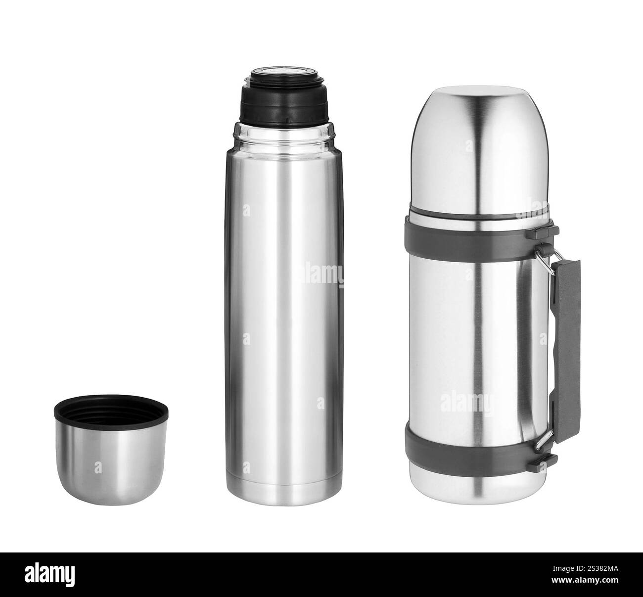 Thermo flasks isolated on white background. Thermo flasks isolated Stock Photo - Alamy