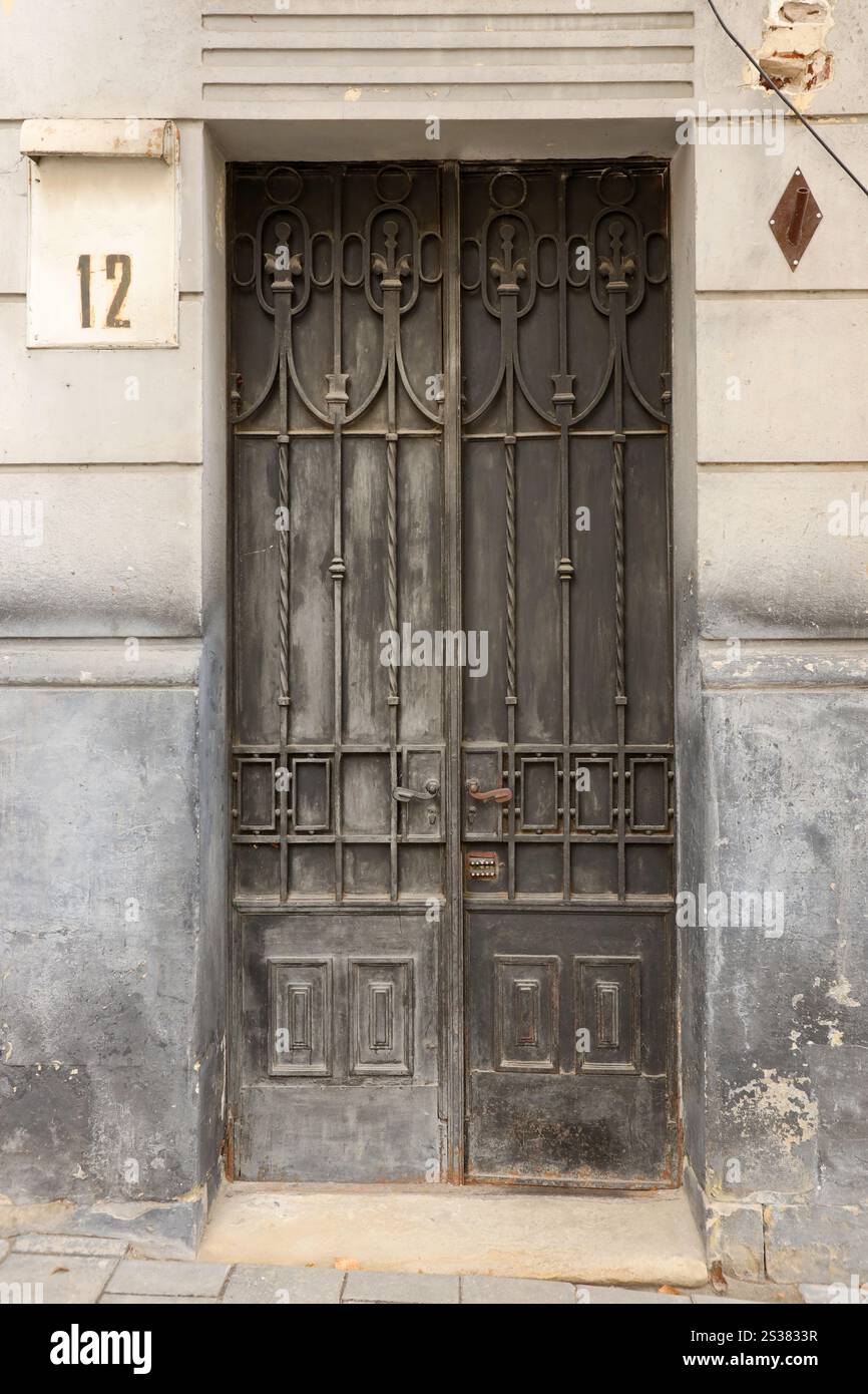 Old ancient metal door texture in european medieval style. The detailed ...