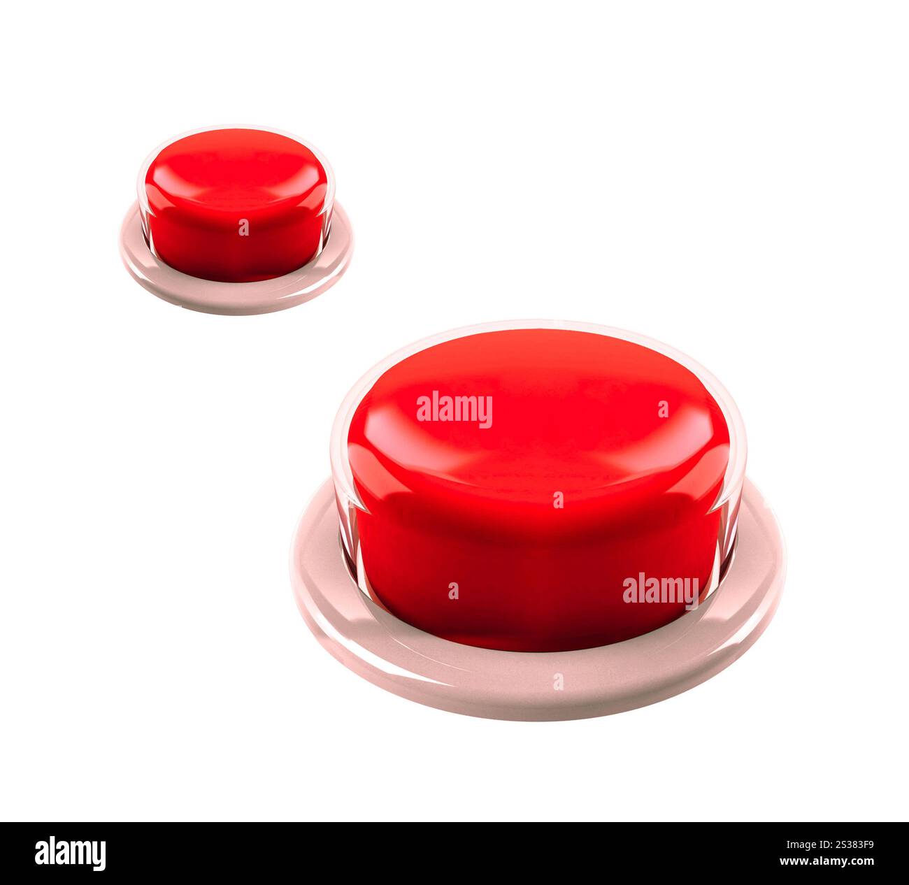 red big and small buttons isolated on white background. red big and ...