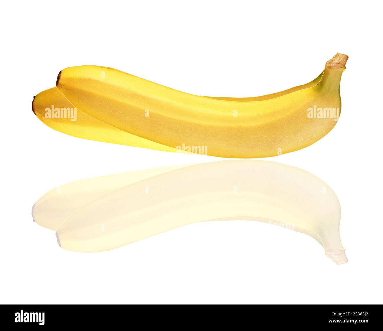Two mature bananas isolated on white background. bananas isolated on ...