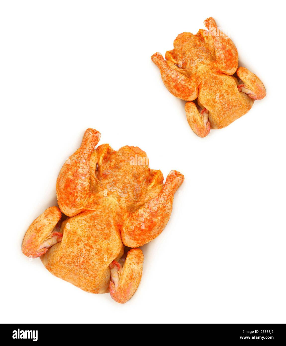 Roast chickens isolated on white background. Roast chickens isolated ...