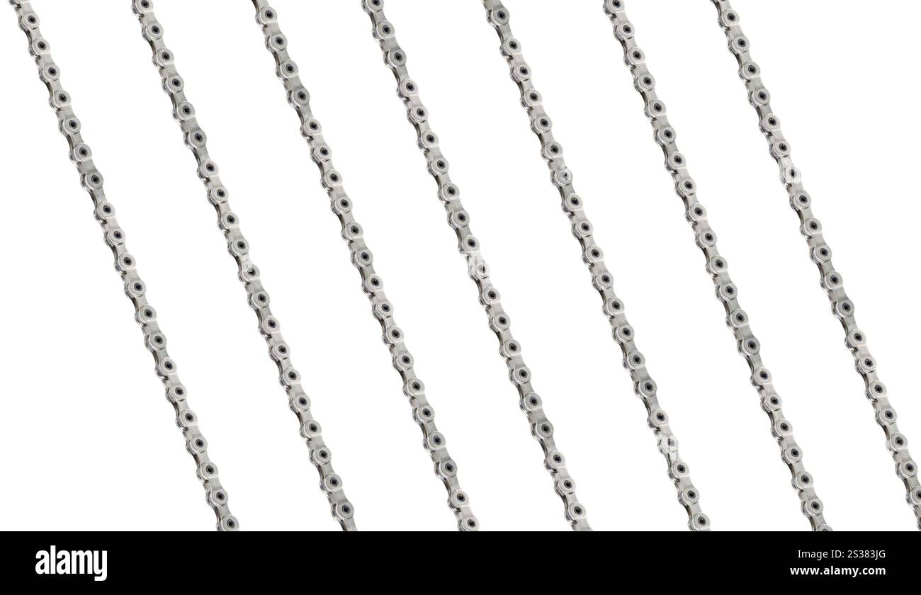bicycle chains on white background. bicycle chains Stock Photo - Alamy