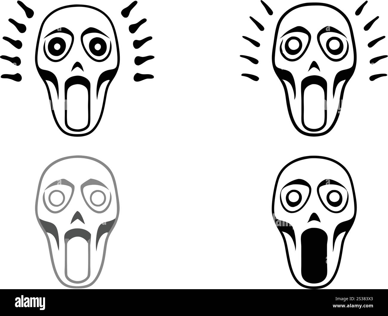 Dramatic and expressive emoji designs portraying fear, shock, and panic ...