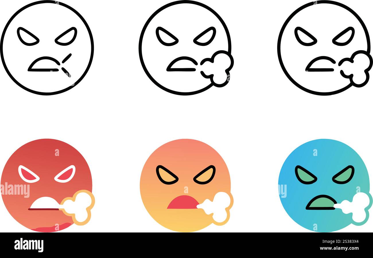 Furious emoji design with dynamic steam effects, showcasing rage and ...